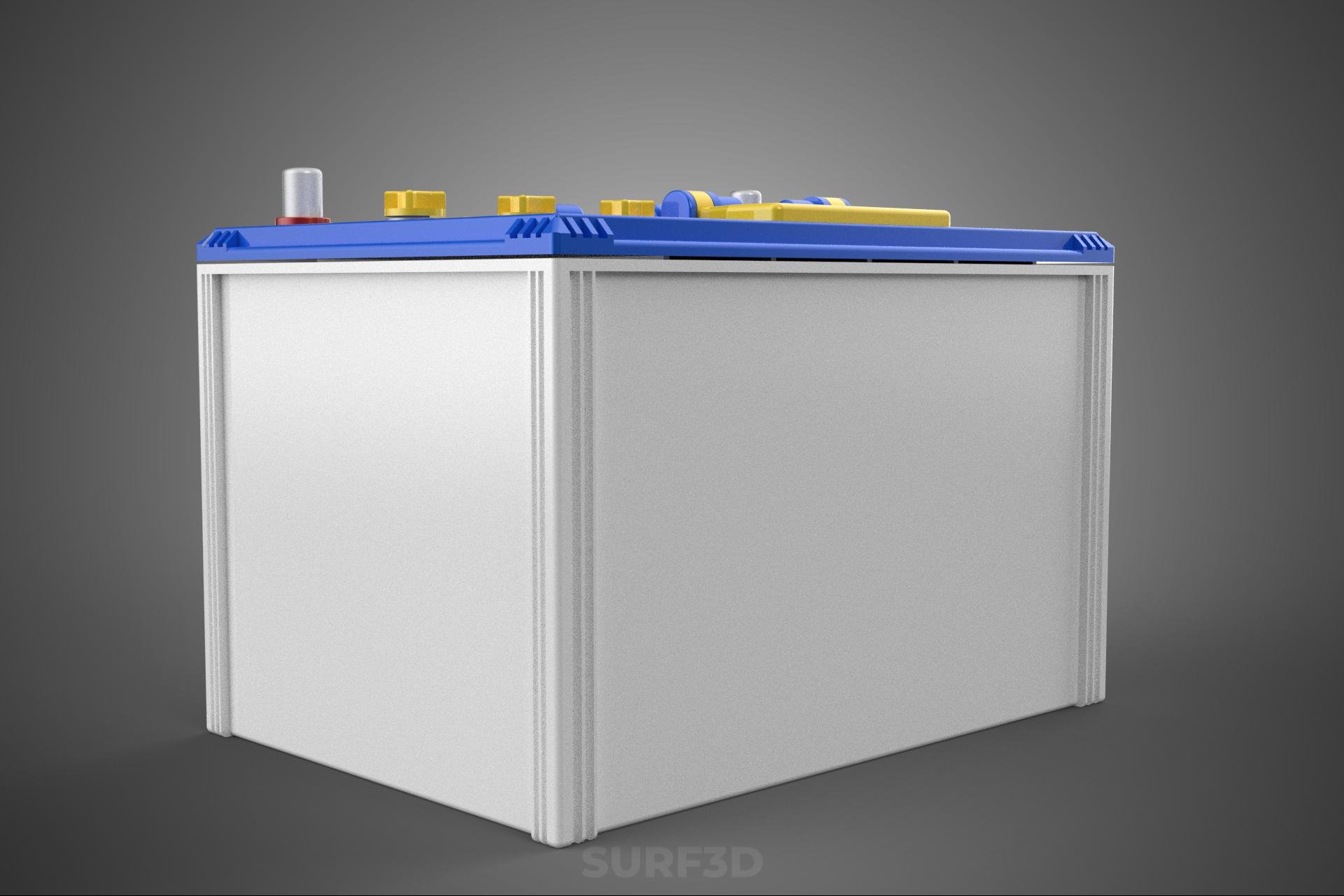 Modello 3D STANDARD BLU BIANCO ACCU BATTERIA ACCUMULATORE VEICOLO VOLT ...