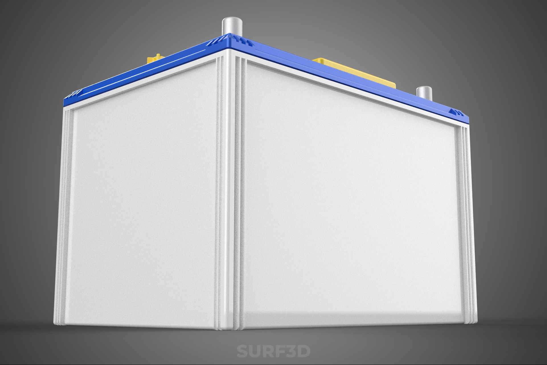 Modello 3D STANDARD BLU BIANCO ACCU BATTERIA ACCUMULATORE VEICOLO VOLT ...