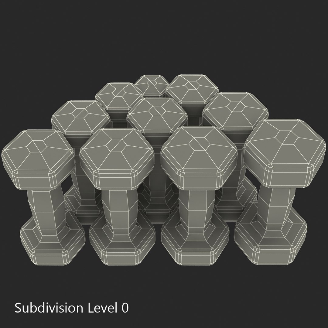 dumbbell weights set 3d model