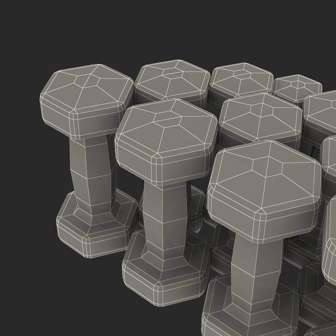 dumbbell weights set 3d model