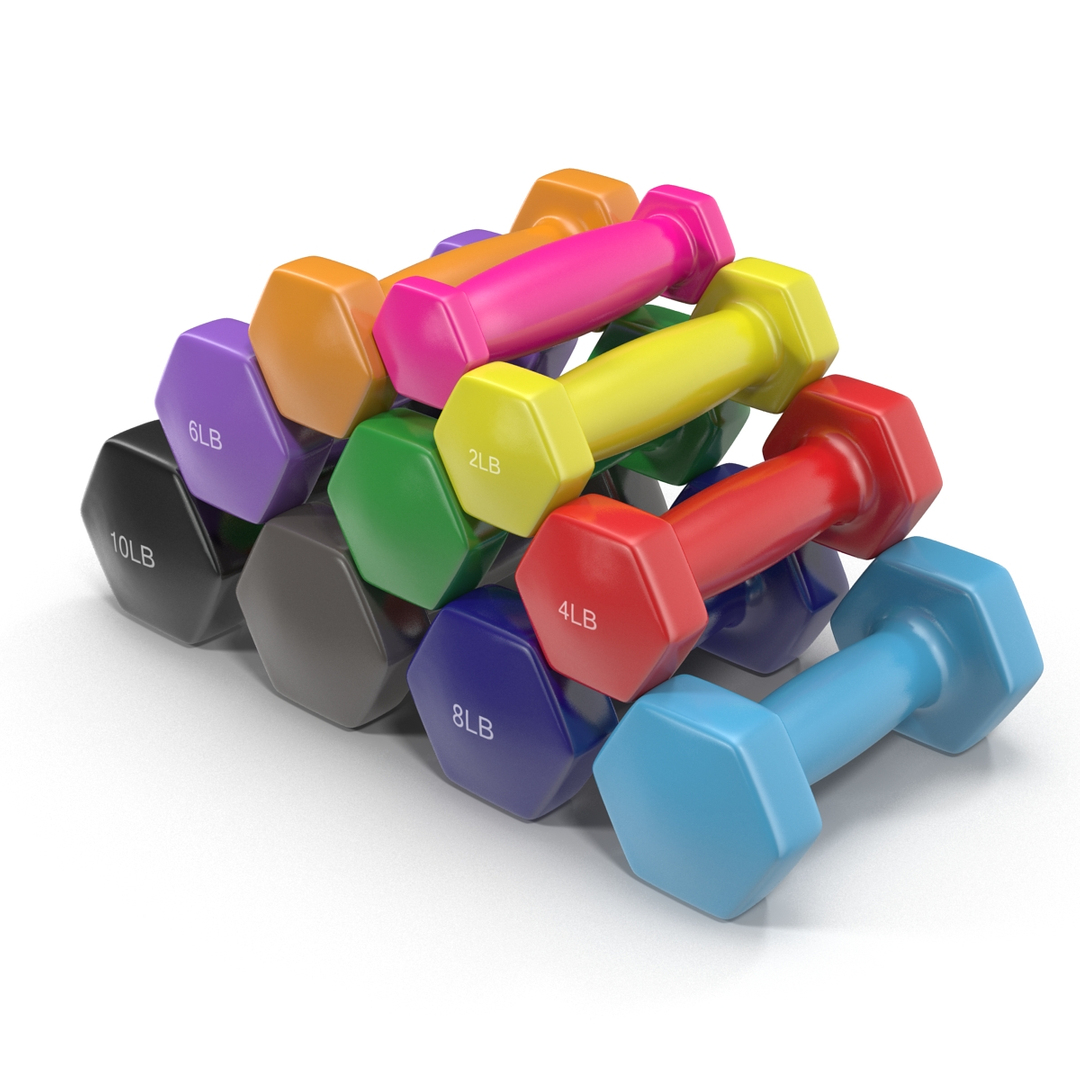Dumbbell Weights Set 3d Model