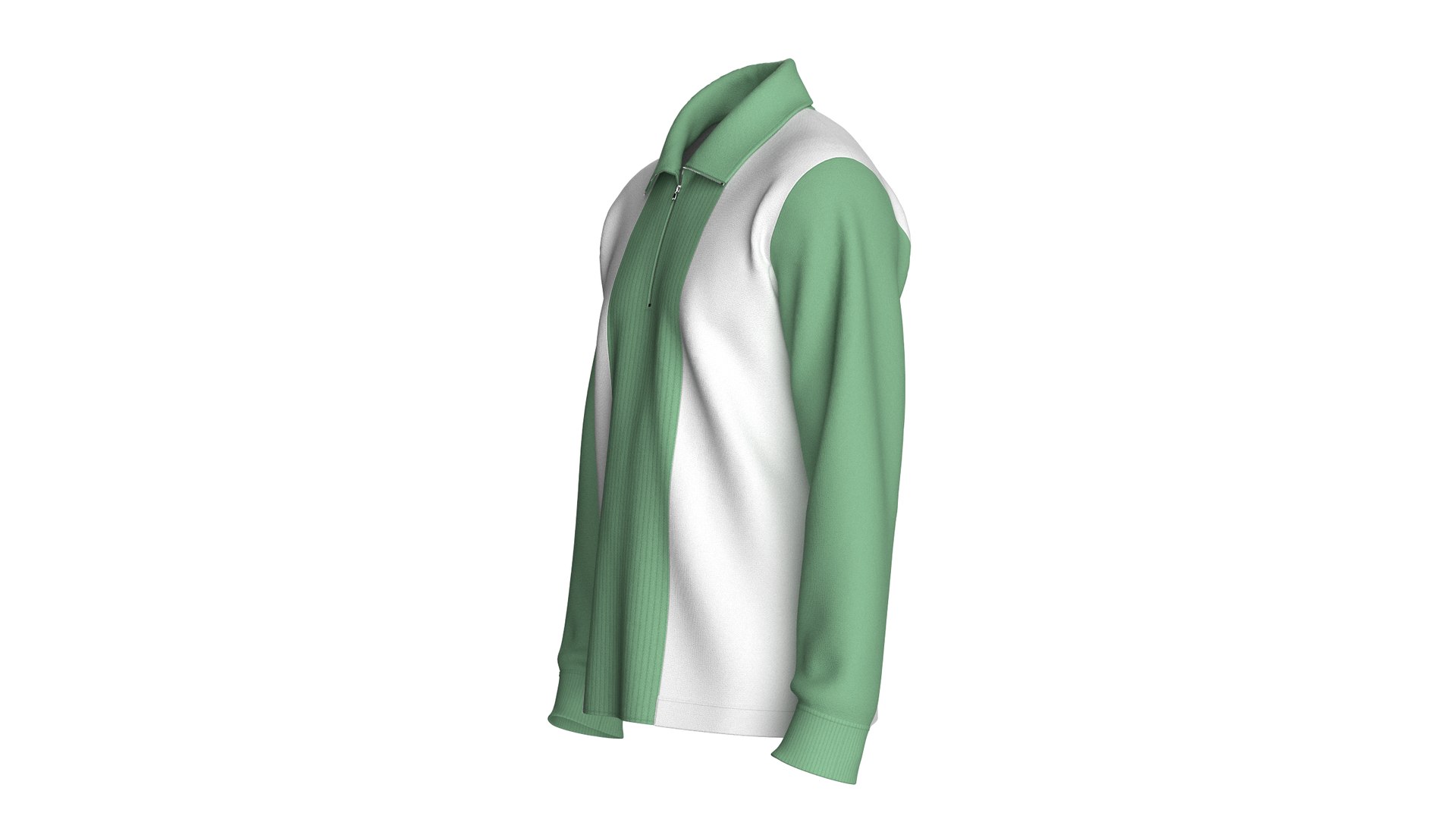 3D Men Half Zip Polo Sweatshirt With Patch Model - TurboSquid 2515142