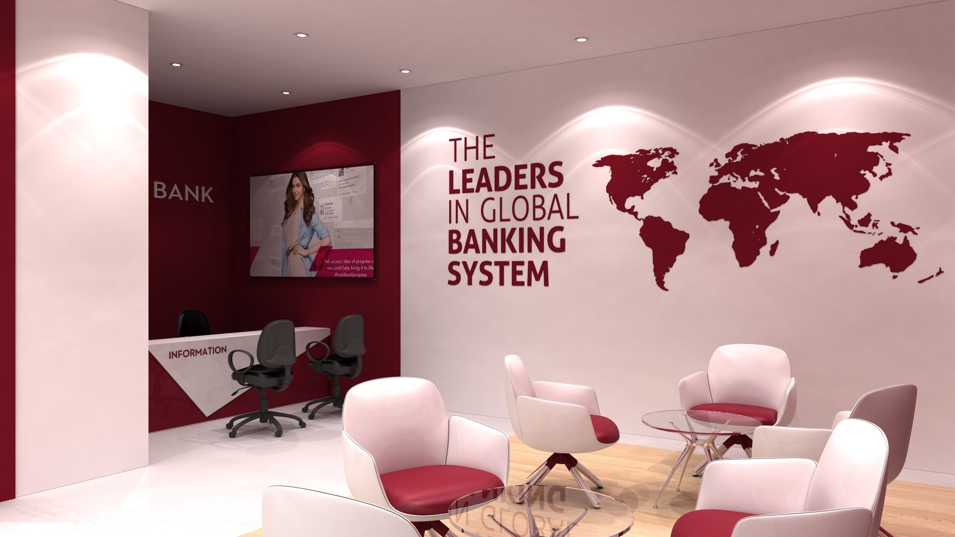 Axis bank lobby 3D model - TurboSquid 1357111