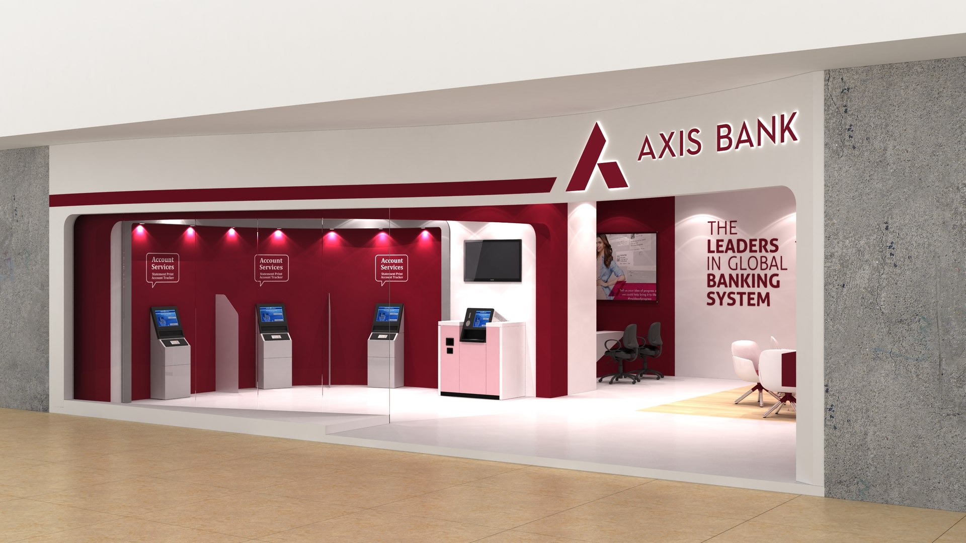 Axis bank lobby 3D model - TurboSquid 1357111