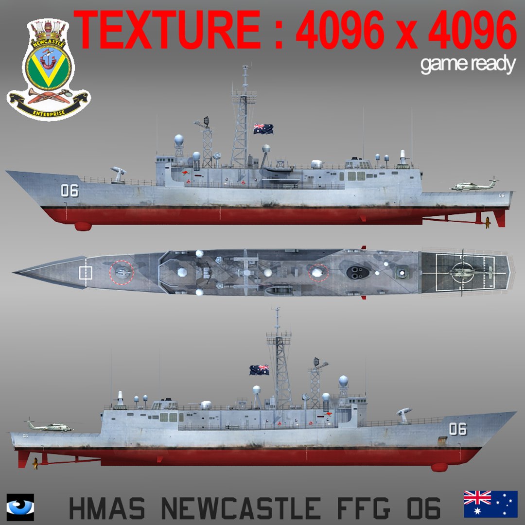 Hmas Newcastle Ffg 06 3d 3ds