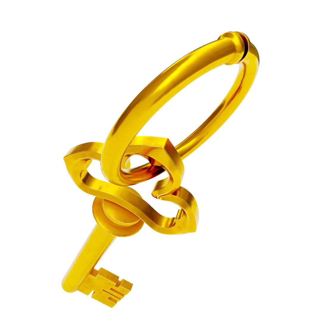 Gold Antique key 3d model 3D model - TurboSquid 1976949