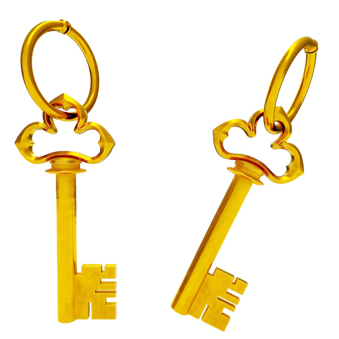 Gold Antique key 3d model 3D model - TurboSquid 1976949