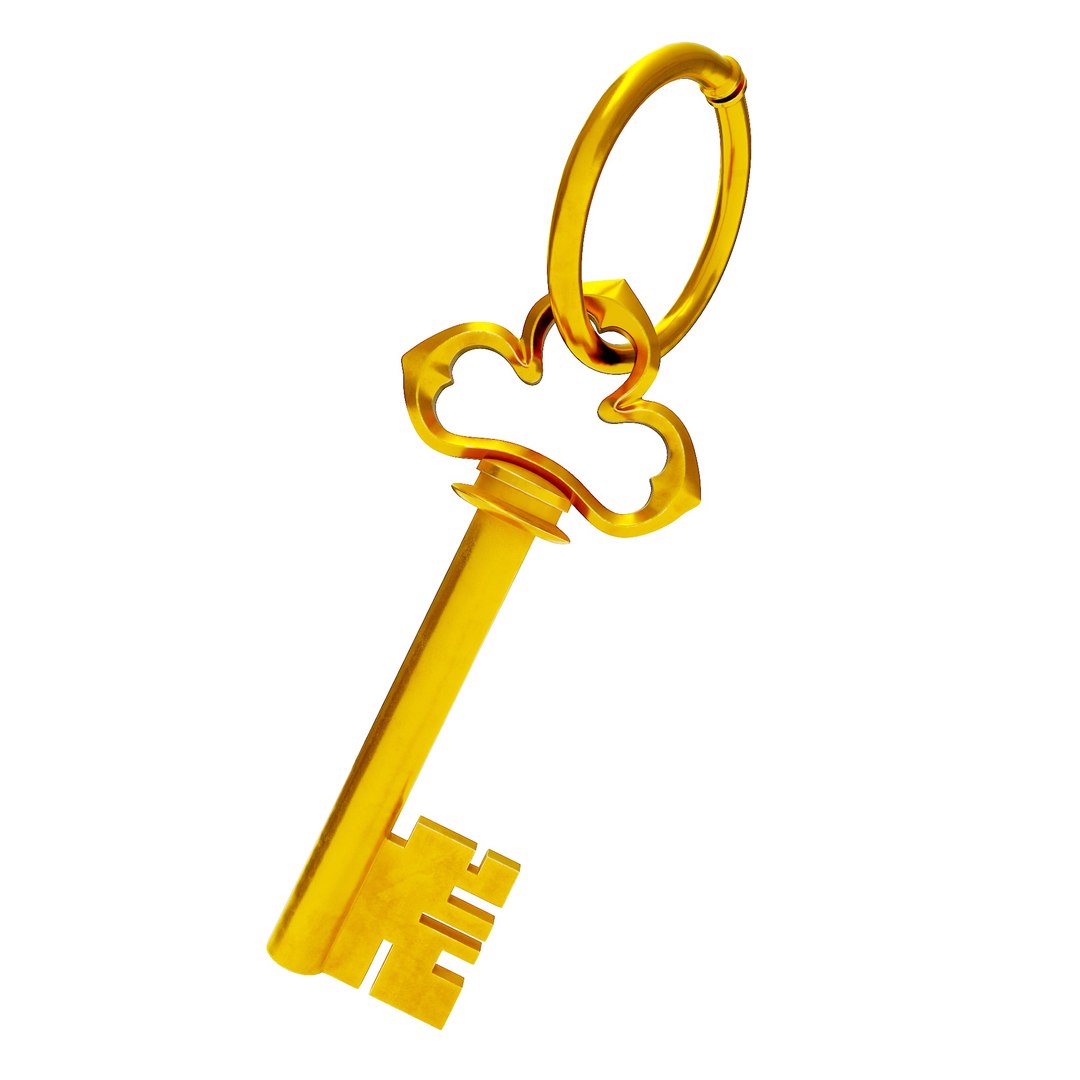 Gold Antique key 3d model 3D model - TurboSquid 1976949
