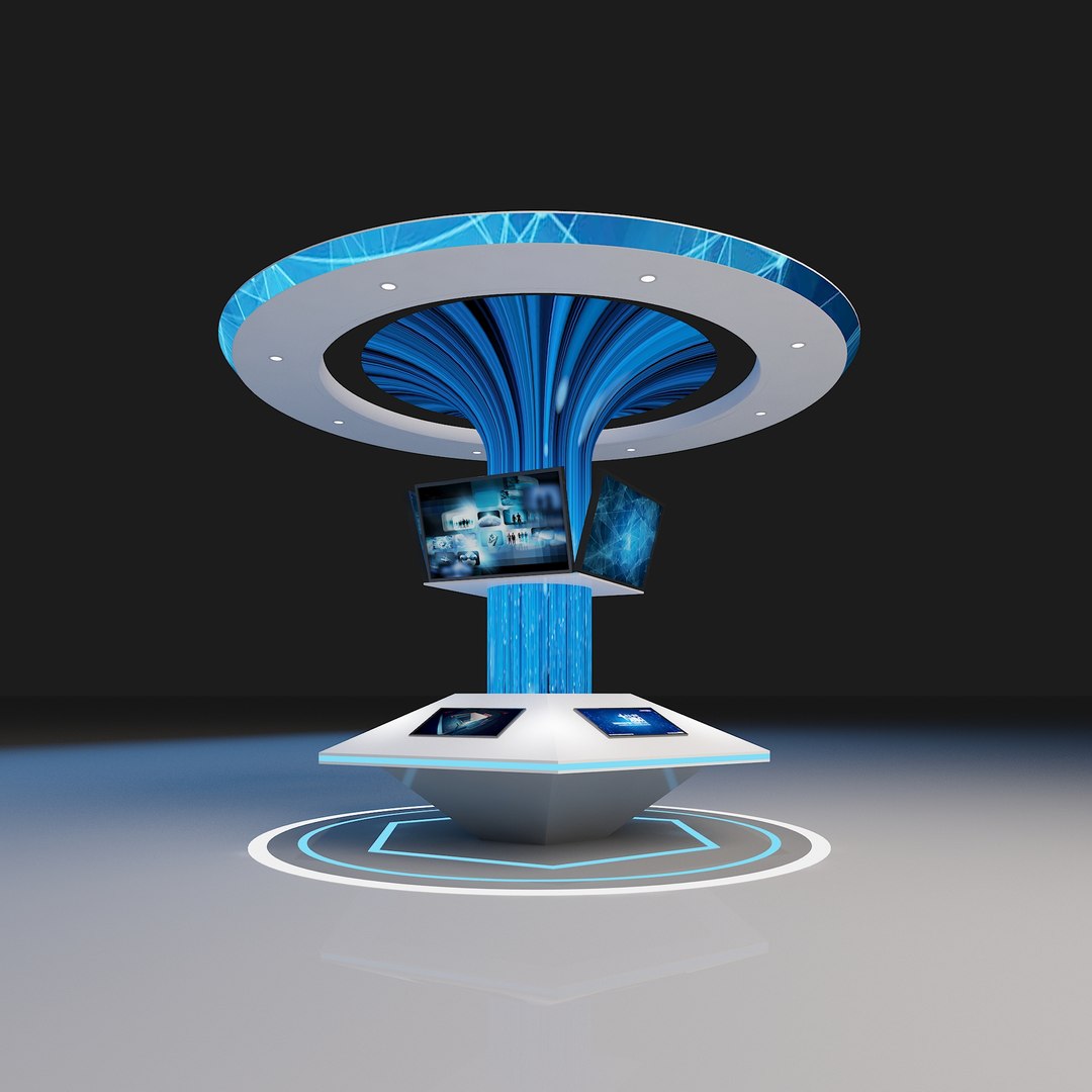 3D High-Tech Future Exhibition Hall Exhibition Booth Island Main Booth ...
