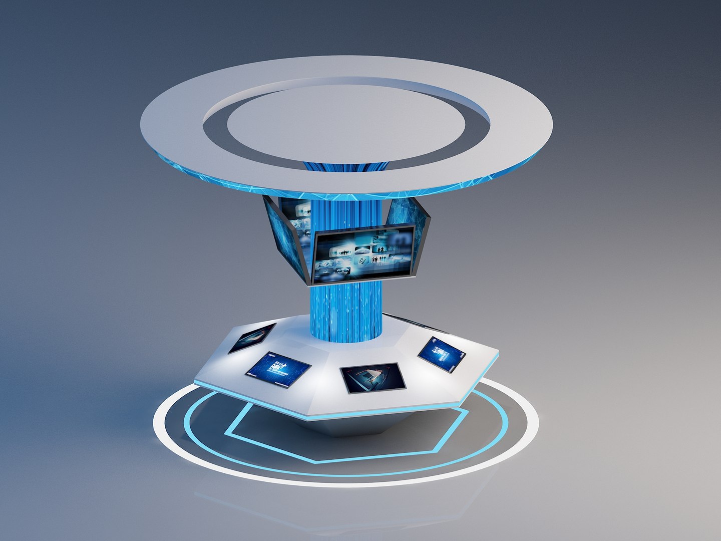 3D High-Tech Future Exhibition Hall Exhibition Booth Island Main Booth ...