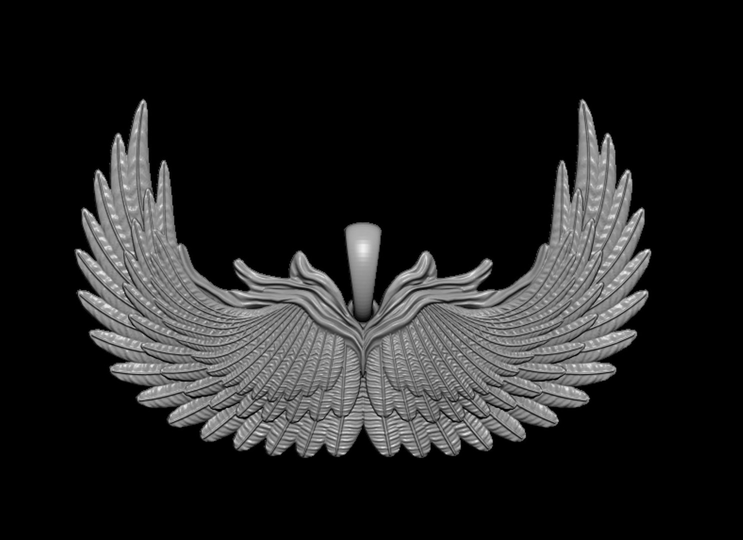 3D Model Feather Wings Pendant - TurboSquid 2370024