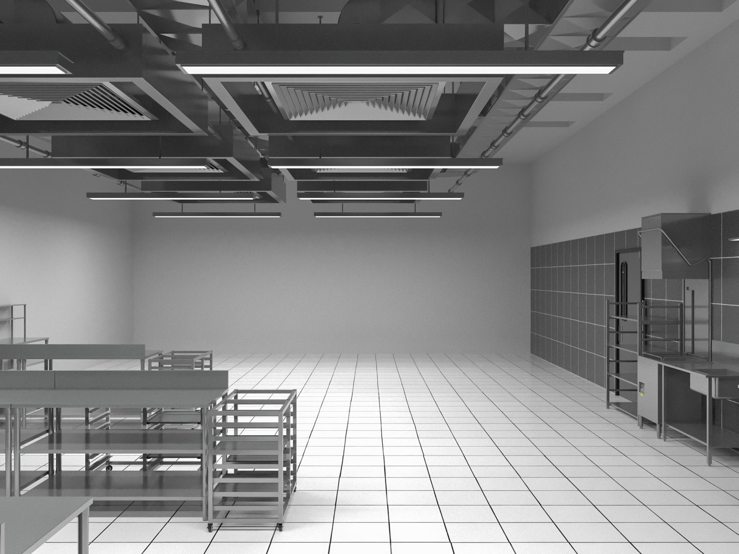 3D Commercial Kitchen 8 Interior Model - TurboSquid 2095372