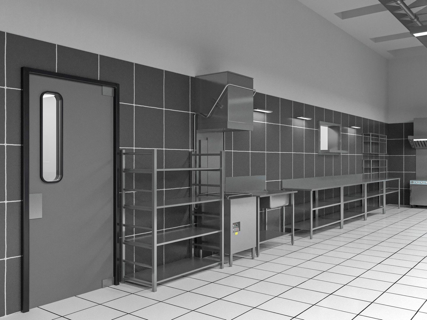 3D Commercial Kitchen 8 Interior Model - TurboSquid 2095372