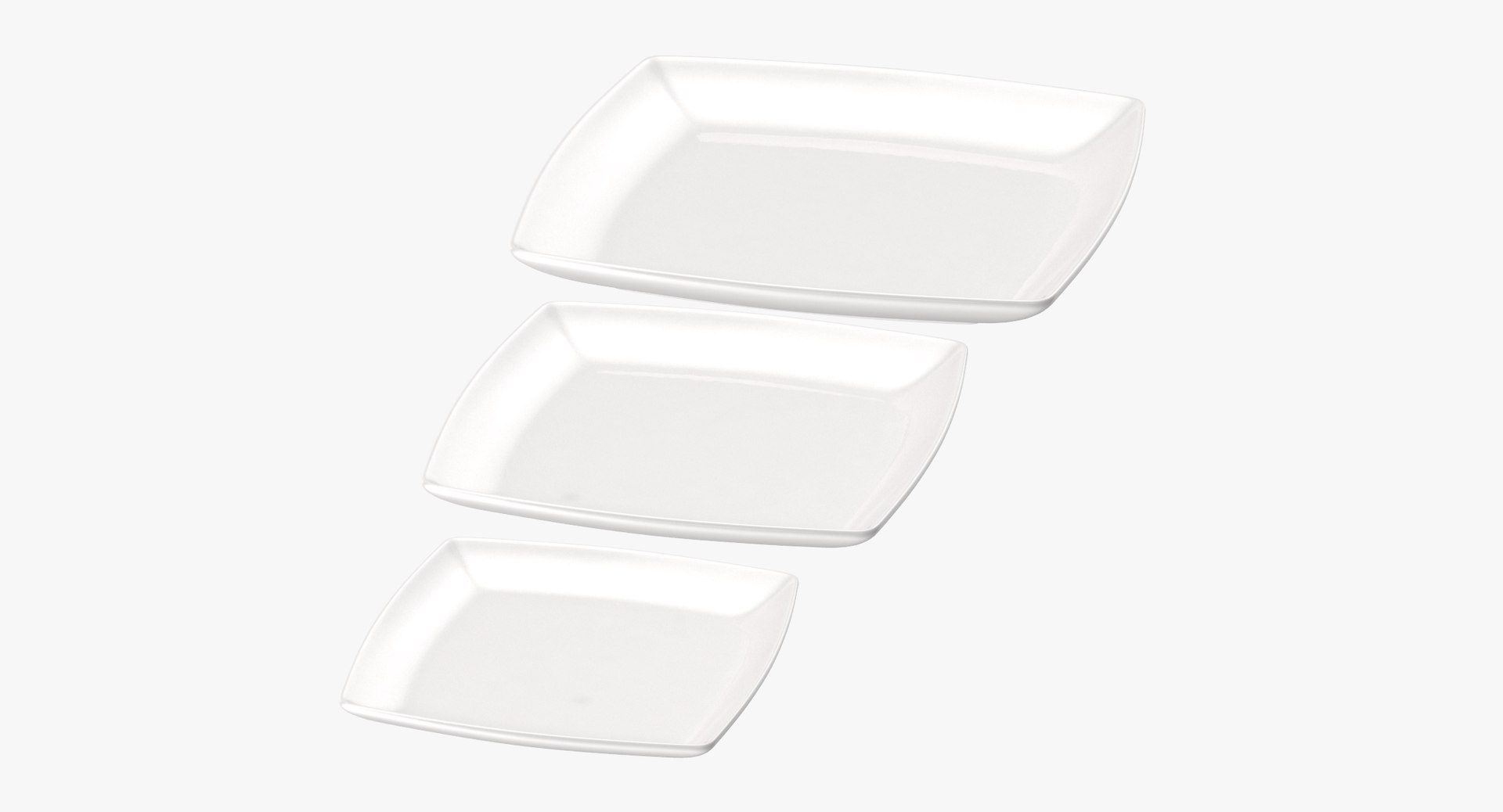 3d Model Ceramic Serving Square Rounded