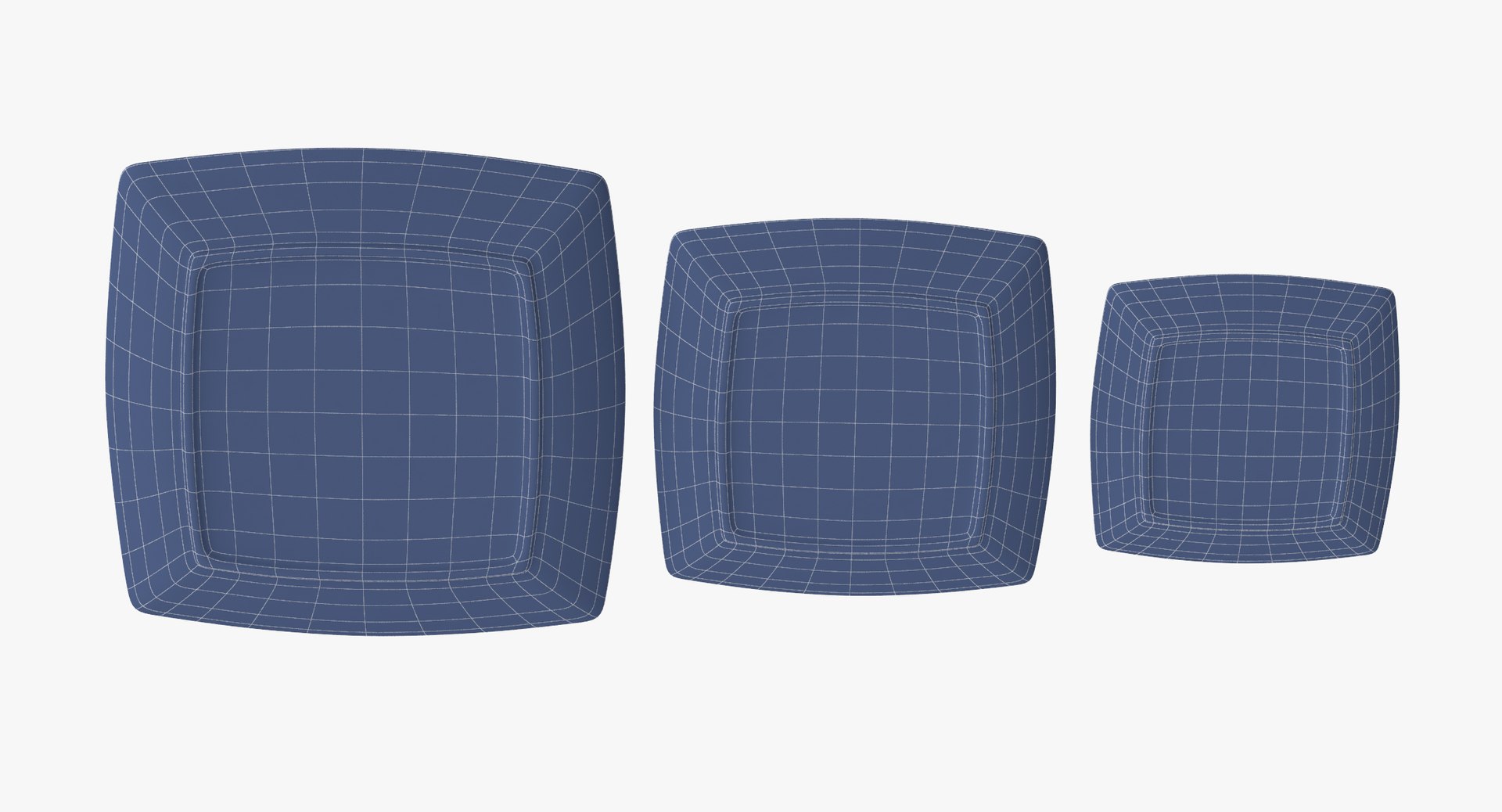 3d Model Ceramic Serving Square Rounded