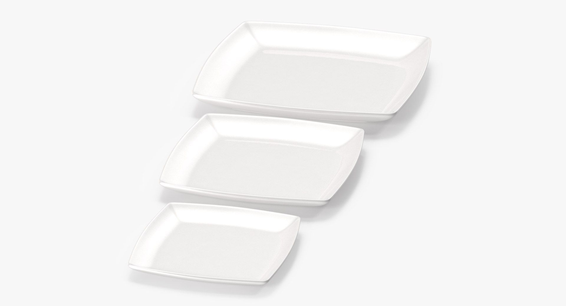 3d Model Ceramic Serving Square Rounded