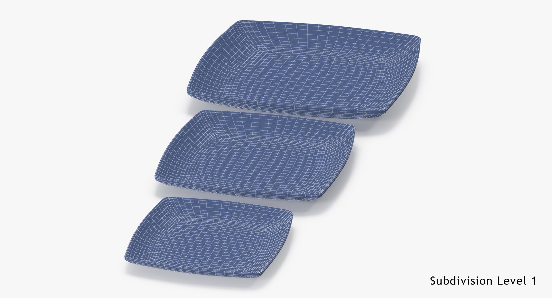 3d Model Ceramic Serving Square Rounded