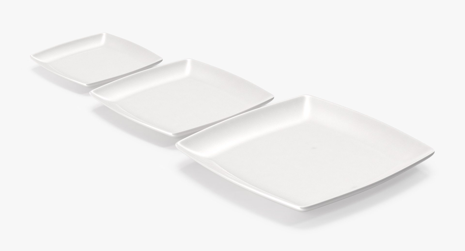 3d Model Ceramic Serving Square Rounded