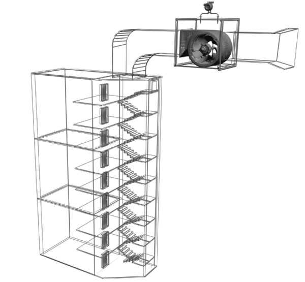 3D staircase pressurization fan stairs model - TurboSquid 1274979