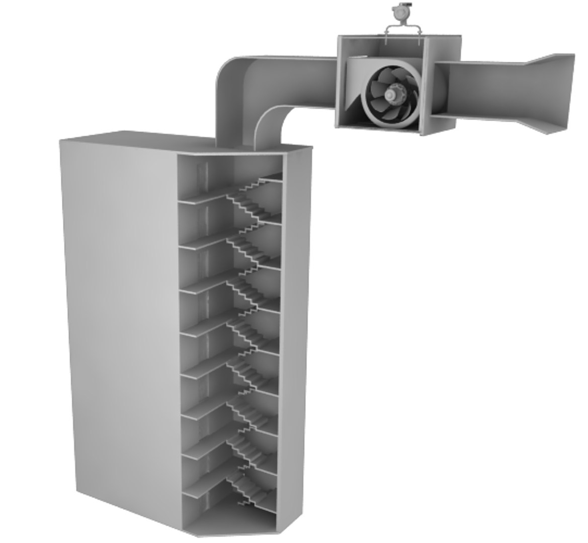 3D Staircase Pressurization Fan Stairs Model - TurboSquid 1274979