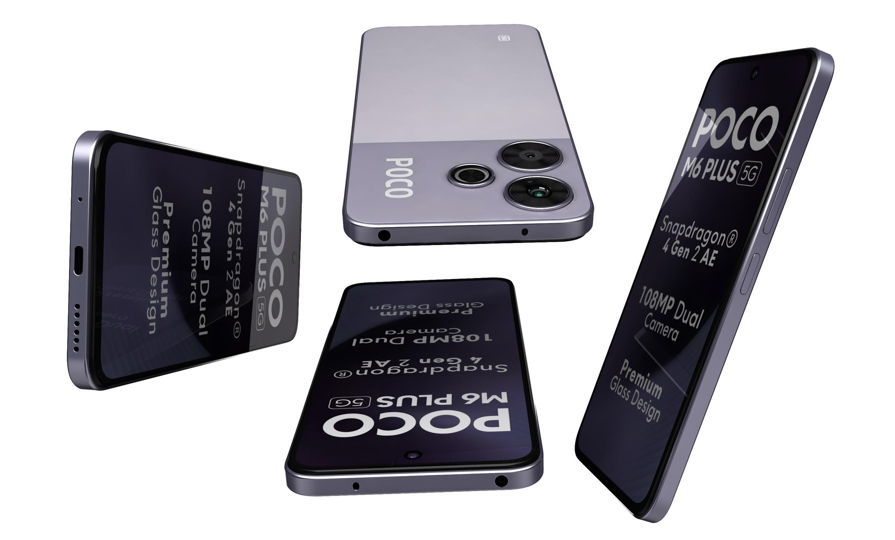 Xiaomi Poco M6 Plus 5G Misty Lavender 3D Model - TurboSquid 2264757