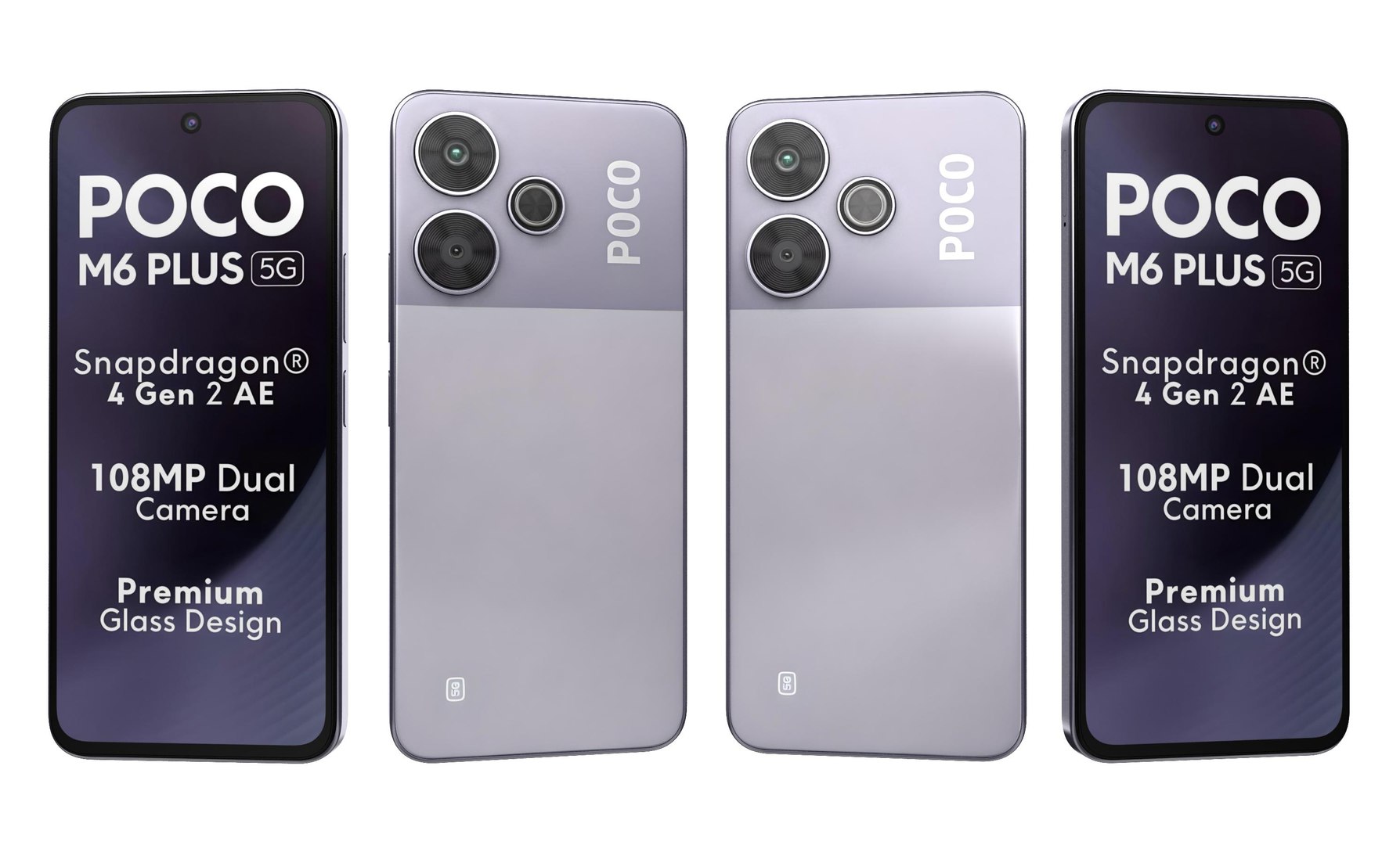 Xiaomi Poco M6 Plus 5G Misty Lavender 3D Model - TurboSquid 2264757