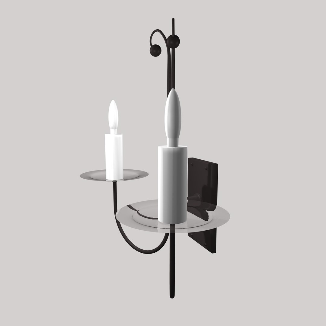 3d model of gothic wall lamp light