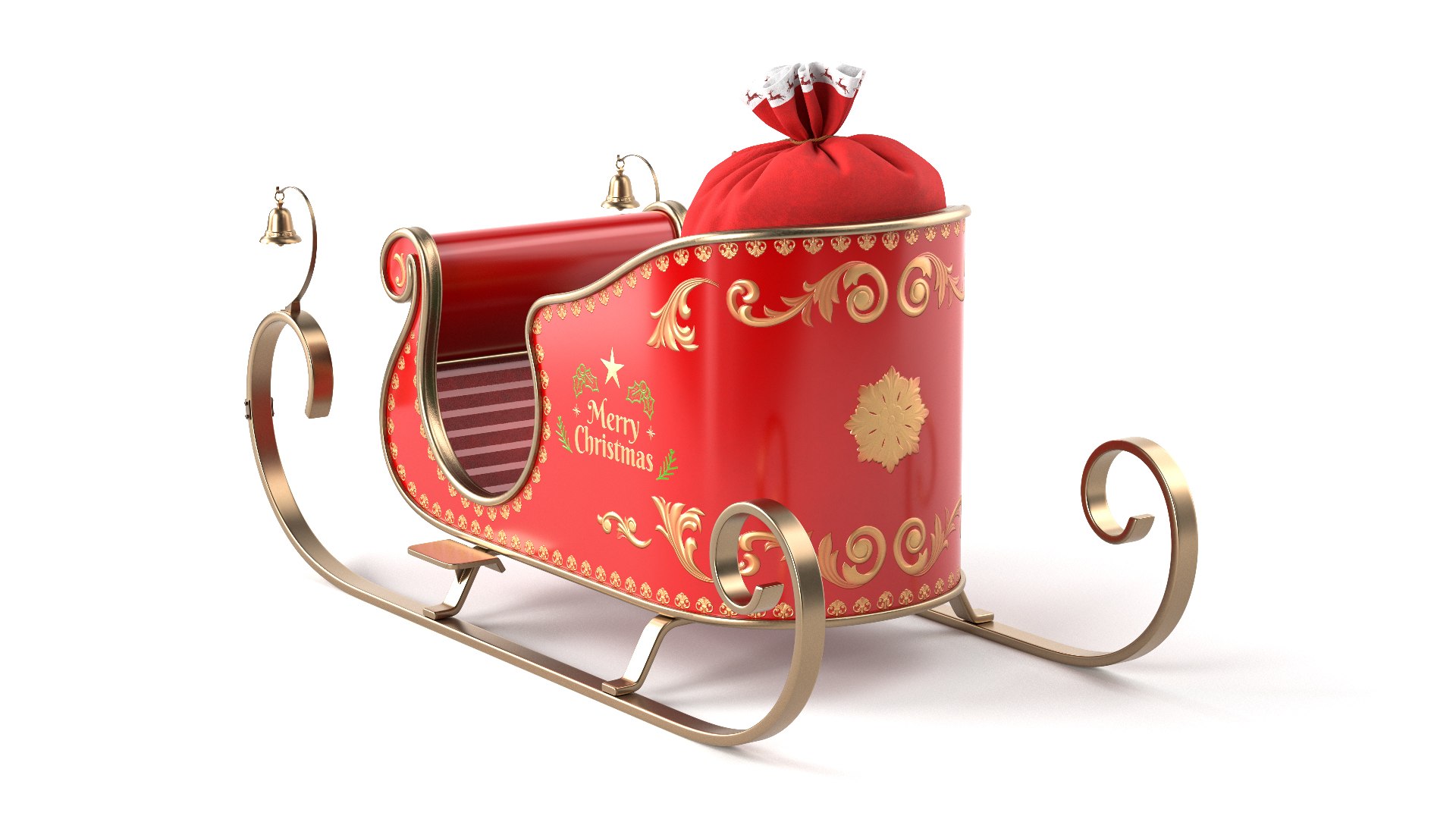 3D Santa Sleigh Model - TurboSquid 2317393