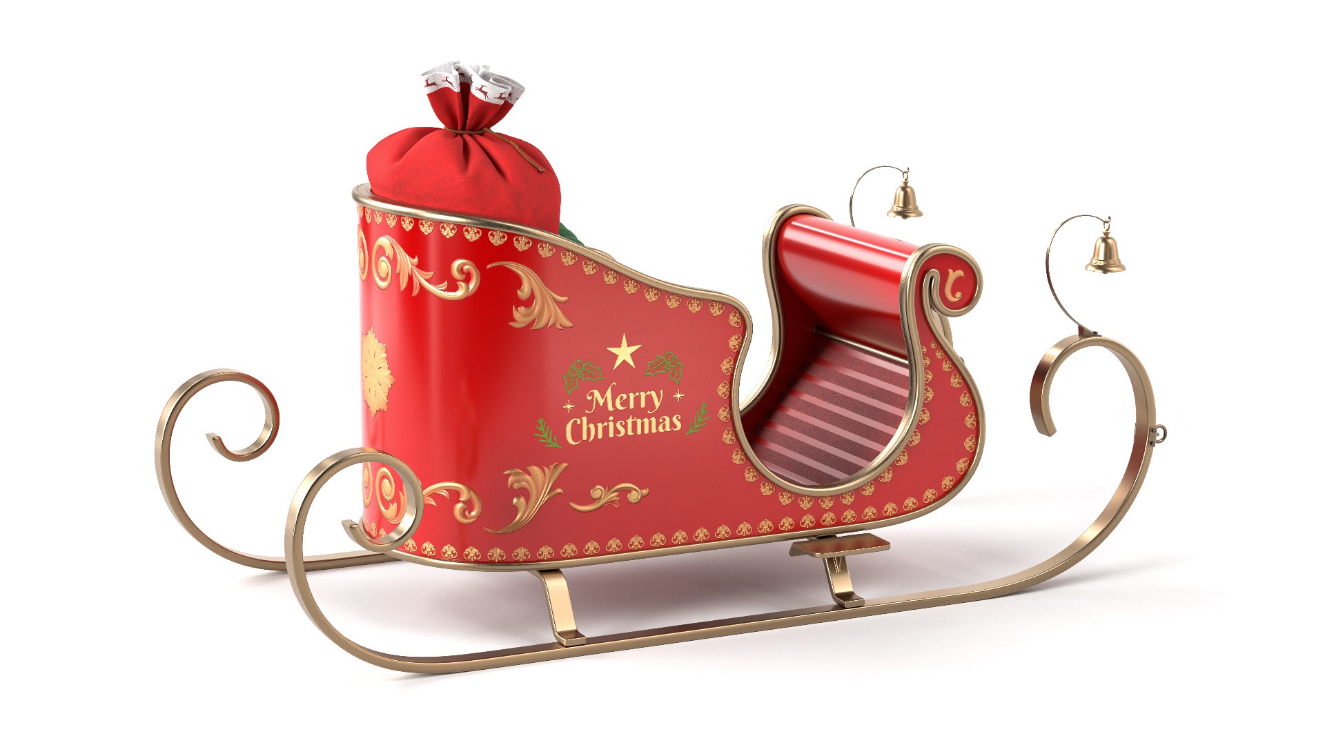 3D Santa Sleigh Model - TurboSquid 2317393