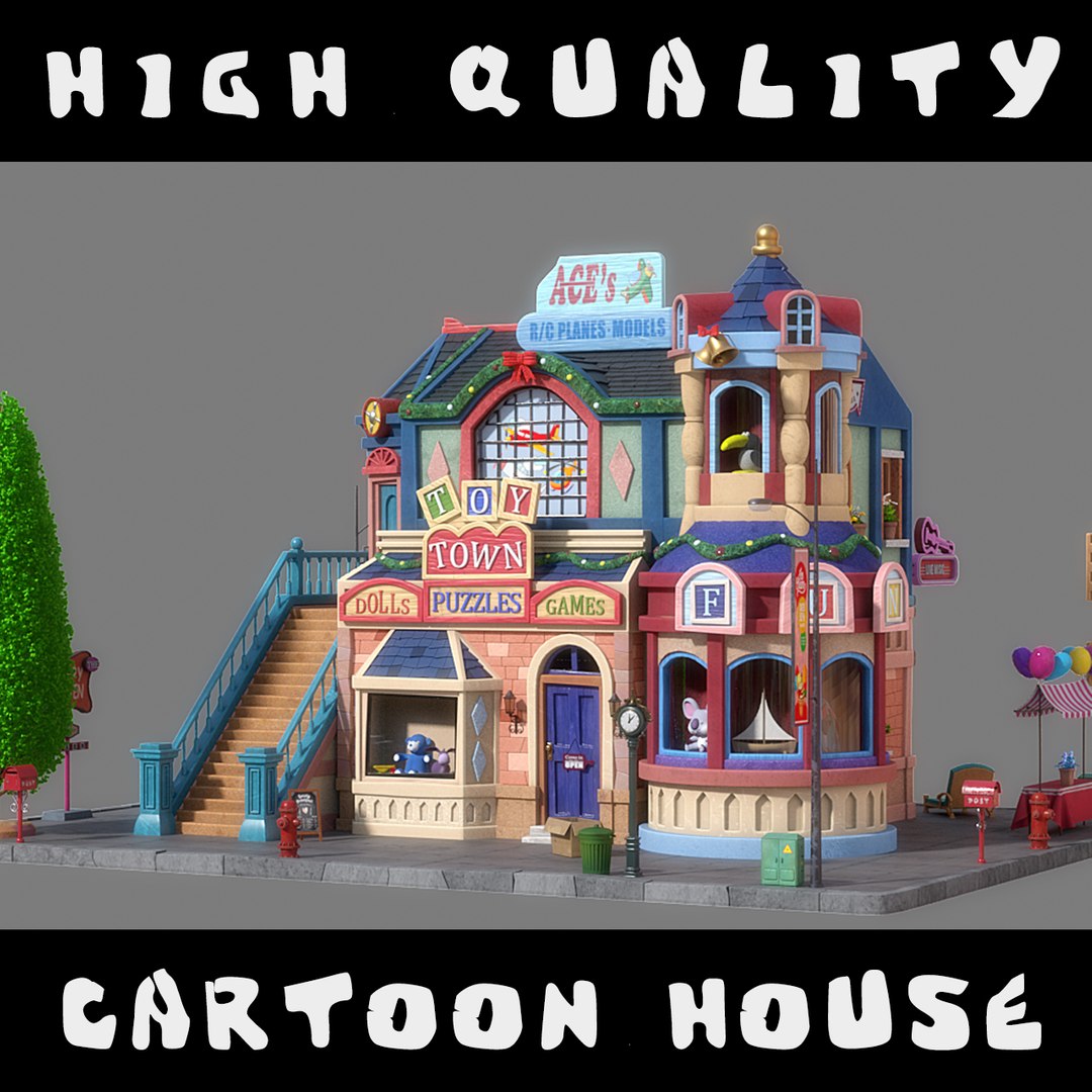 Cartoon House 063D模型 - TurboSquid 1952223