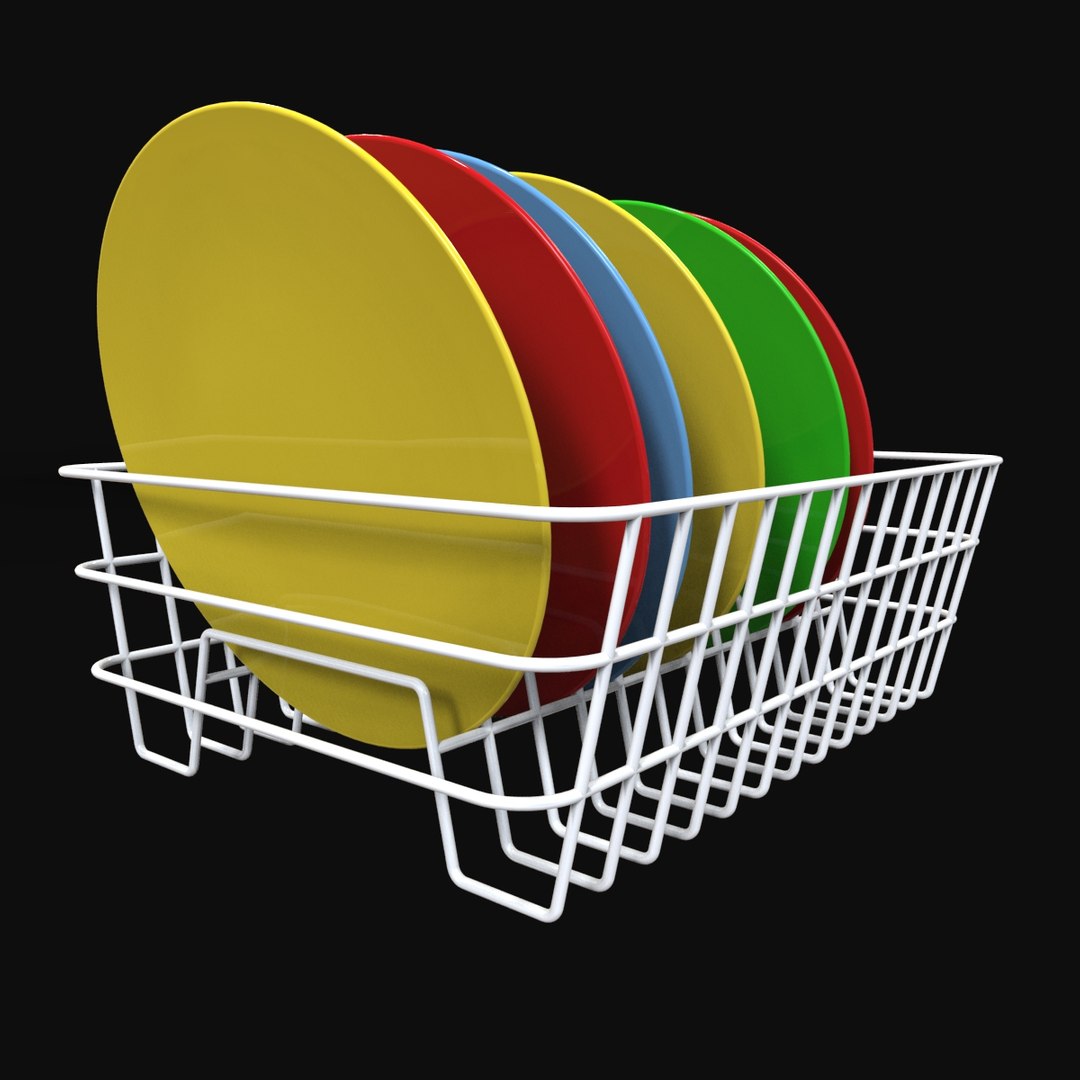 3d Plates Dish Rack Model