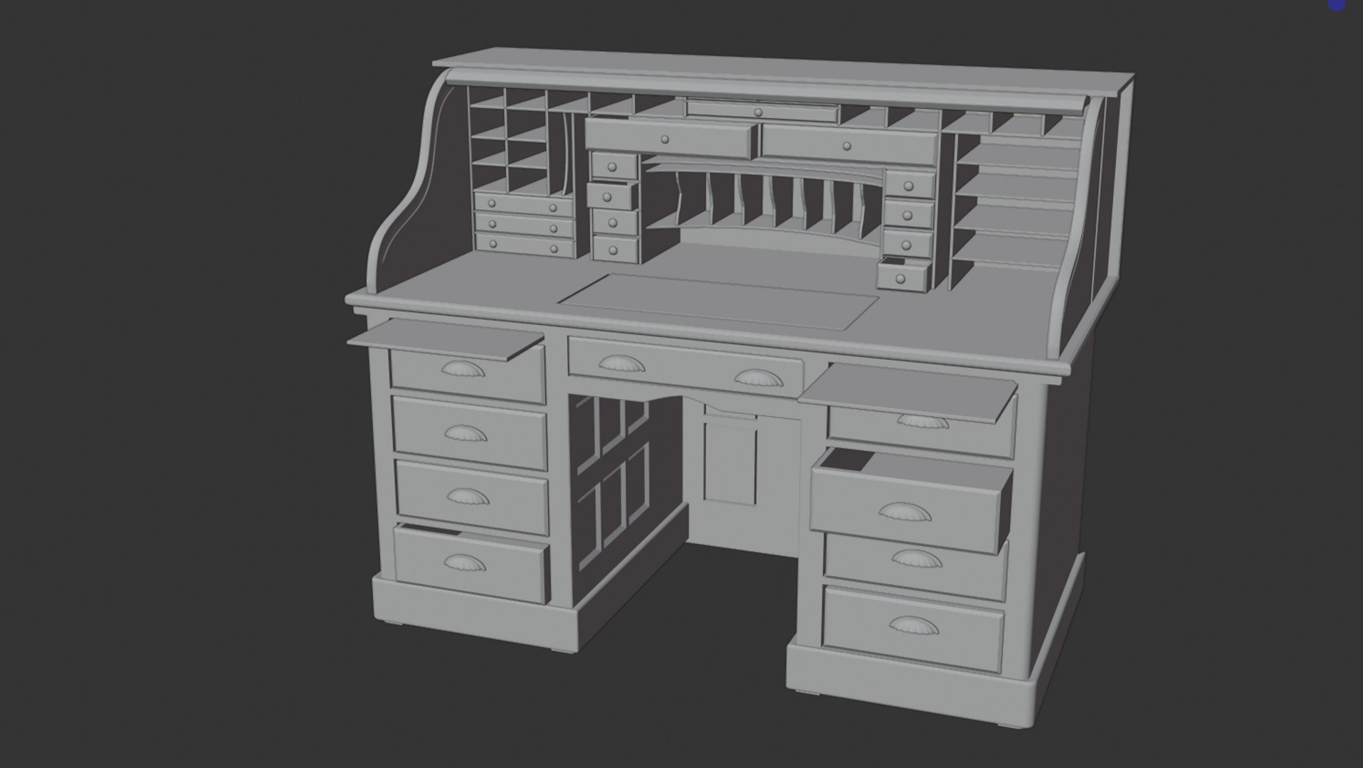 Scroll Desk 3D Model - TurboSquid 1422319