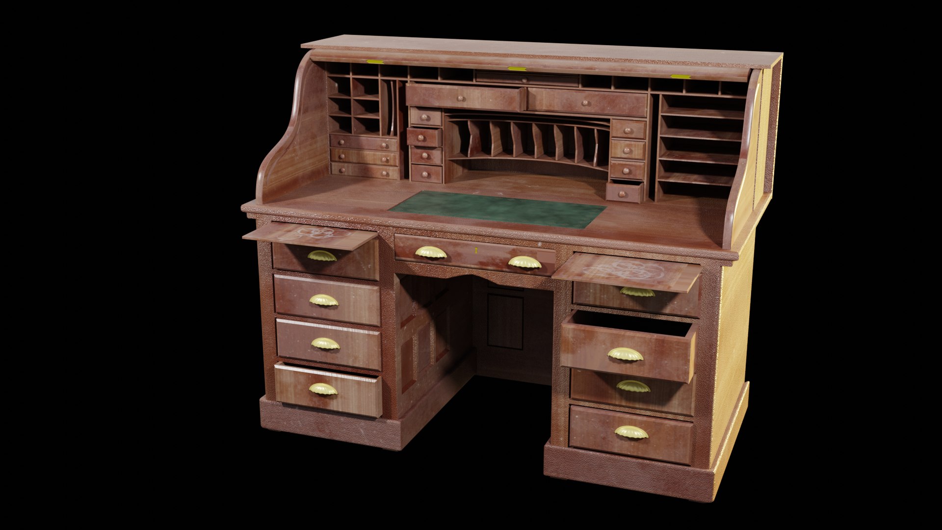 Scroll Desk 3D Model - TurboSquid 1422319