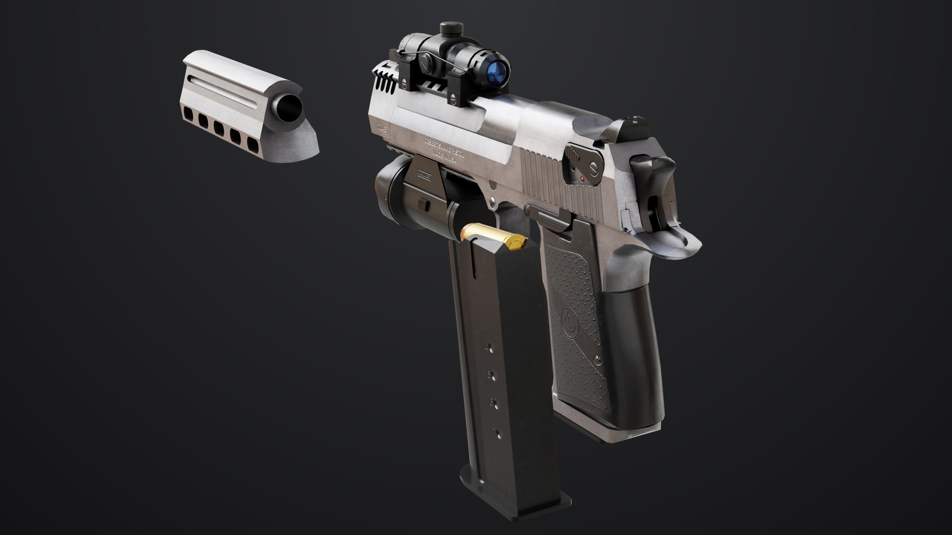 Pistol 10 Silver Generic All PBR UE Textures 3D Model - TurboSquid 2209708