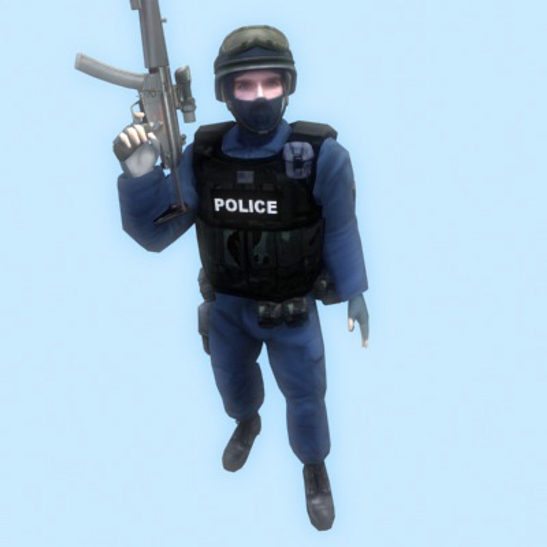 3d Swat Police Rigged Model