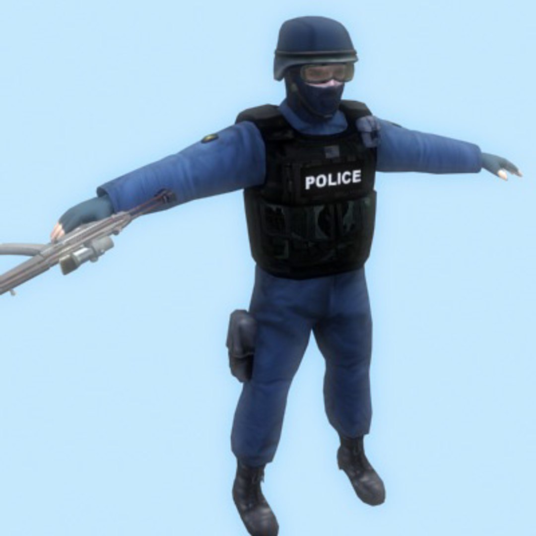 3d Swat Police Rigged Model