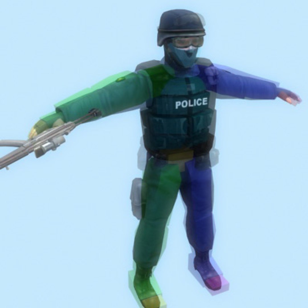 3d Swat Police Rigged Model