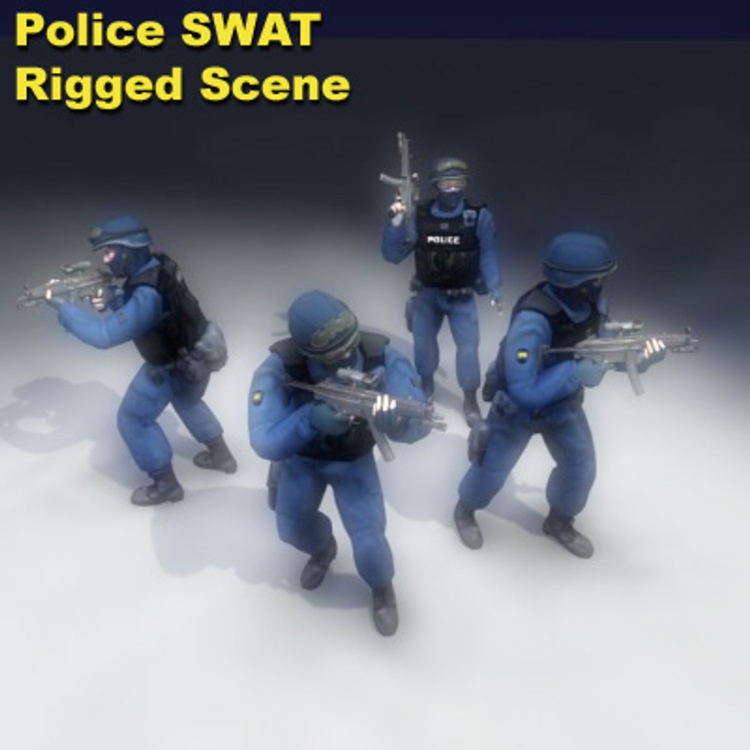 3d Swat Police Rigged Model