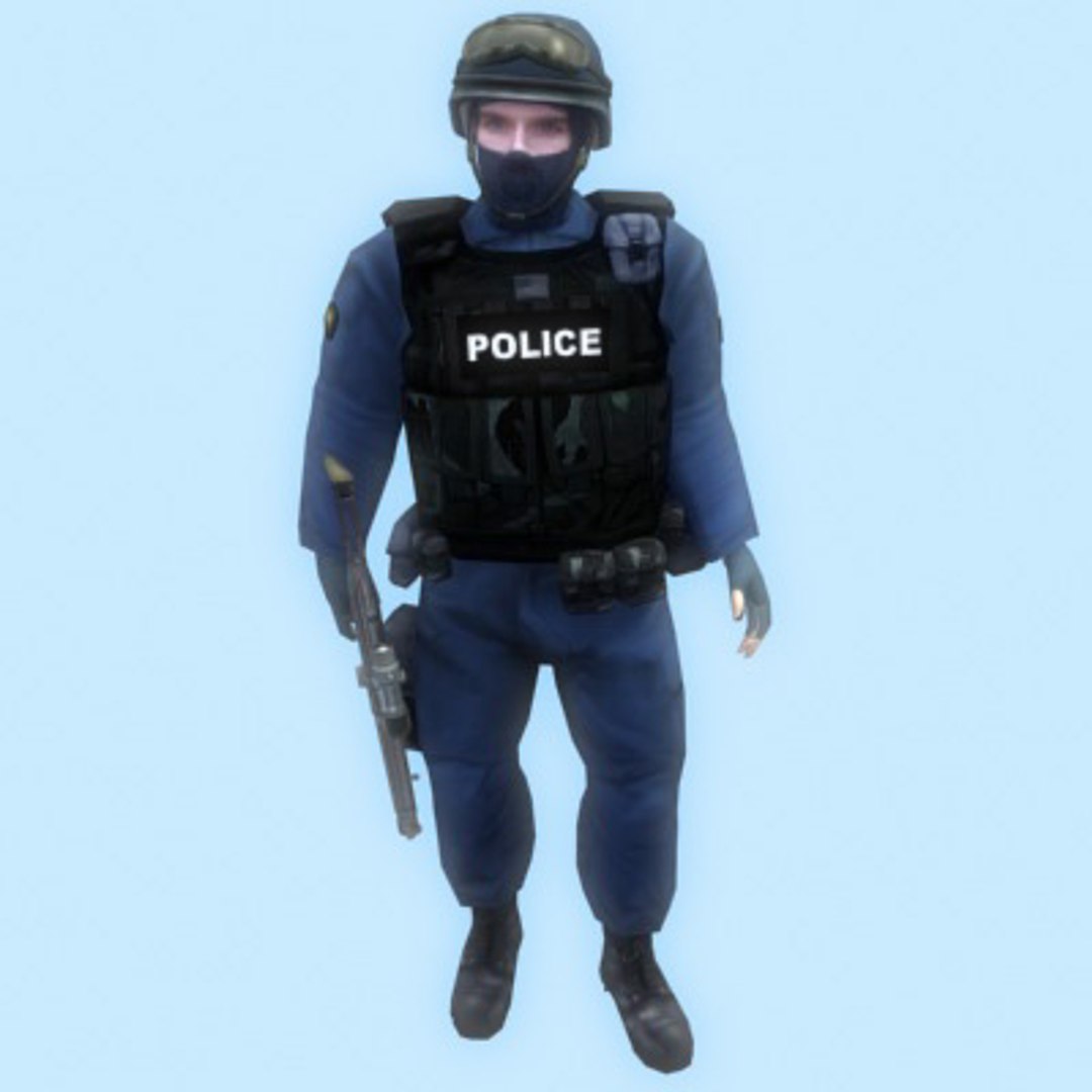 3d Swat Police Rigged Model