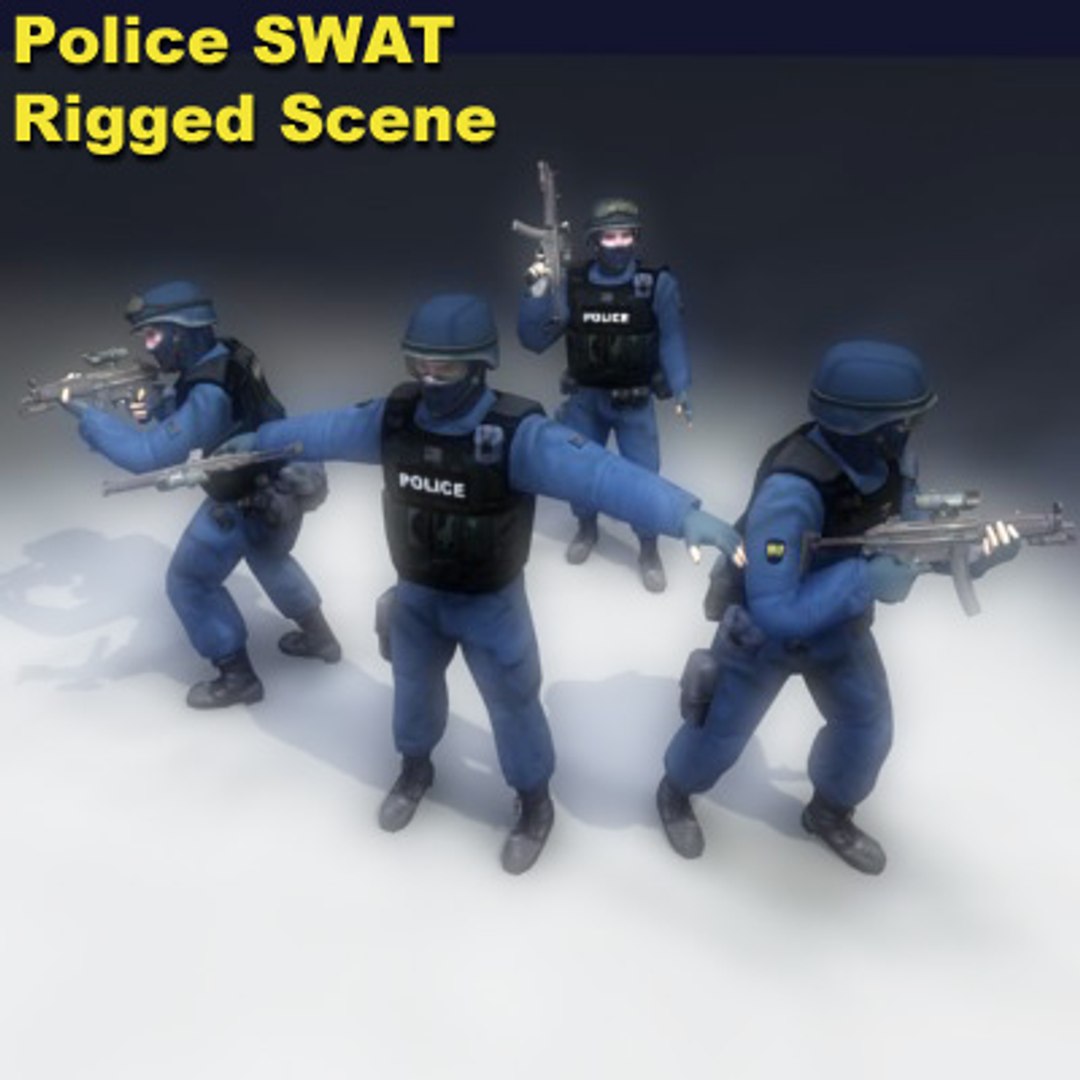 3d Swat Police Rigged Model