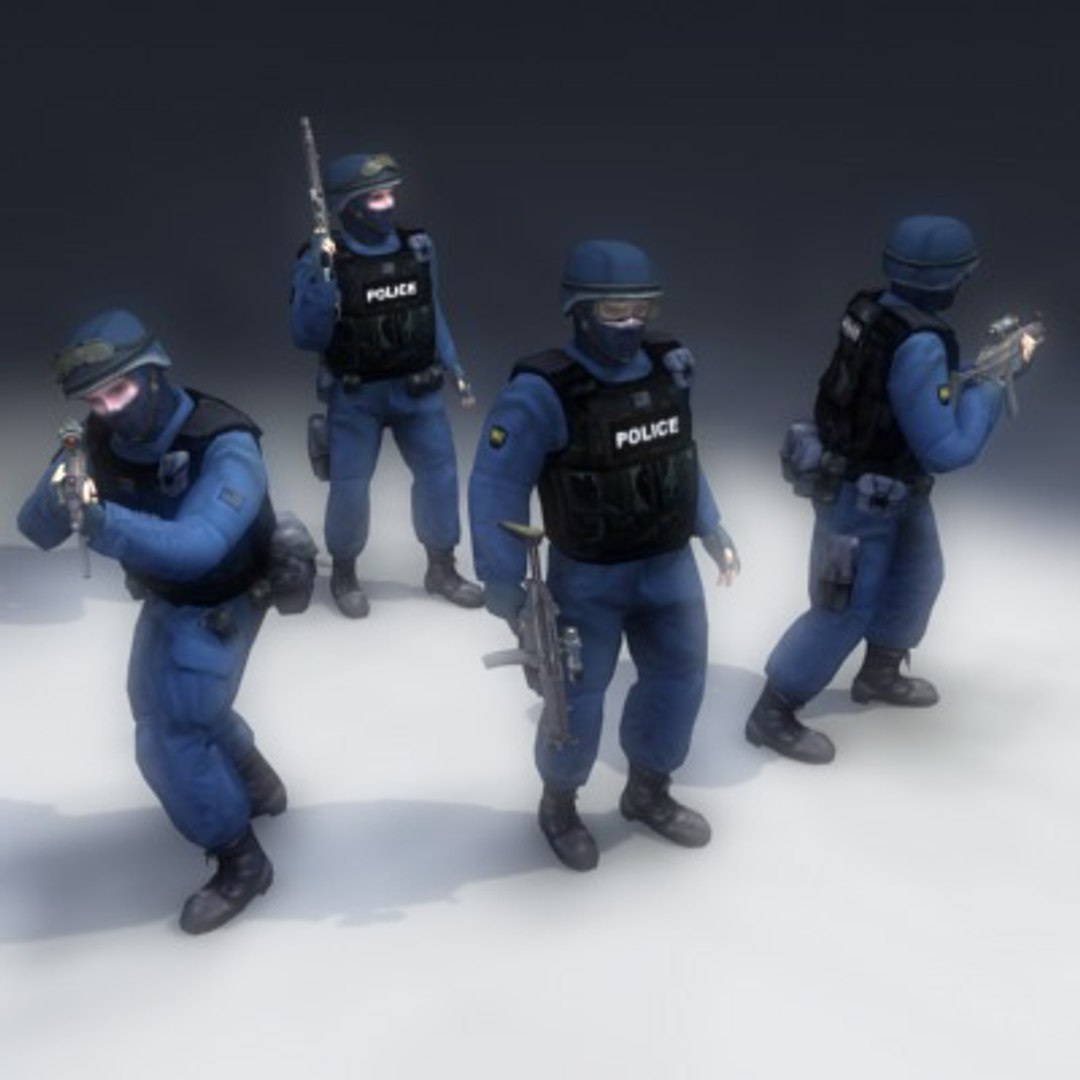 3d Swat Police Rigged Model