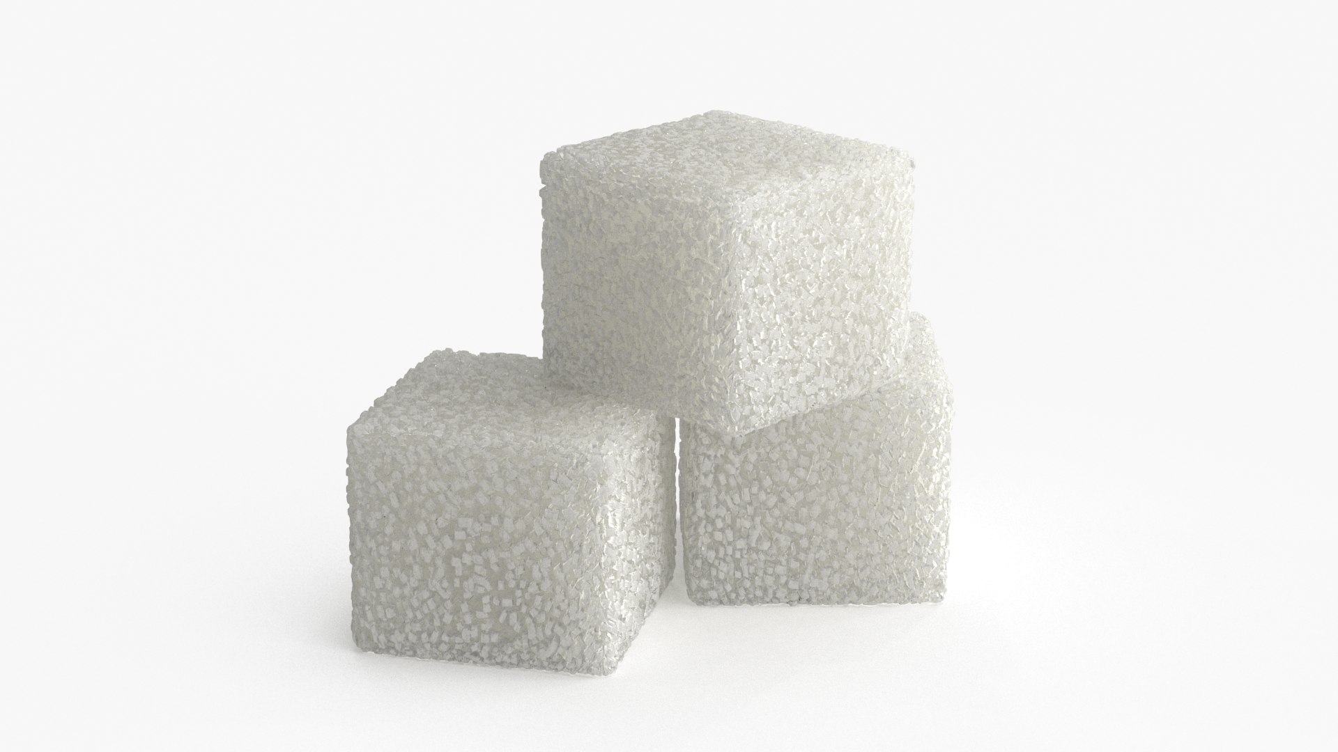 3D Pieces White Sugar Model - TurboSquid 1575006