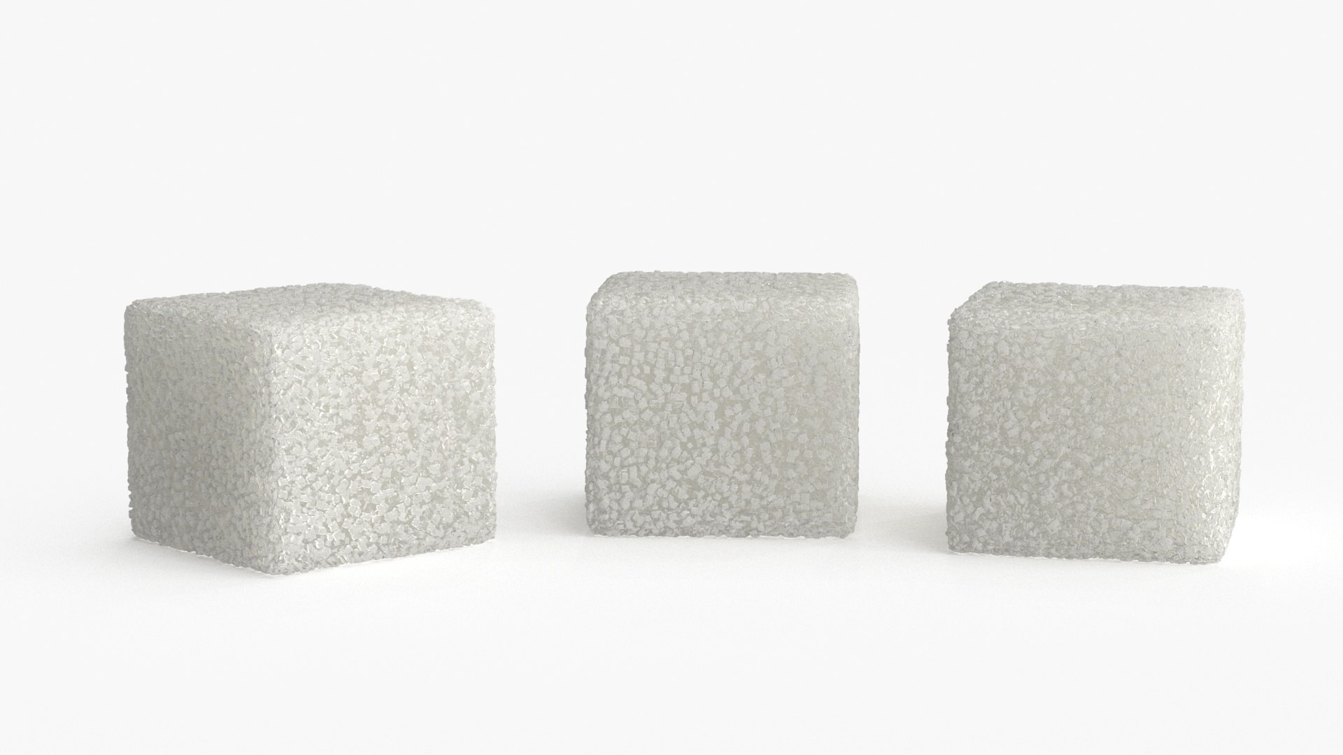3D Pieces White Sugar Model - TurboSquid 1575006