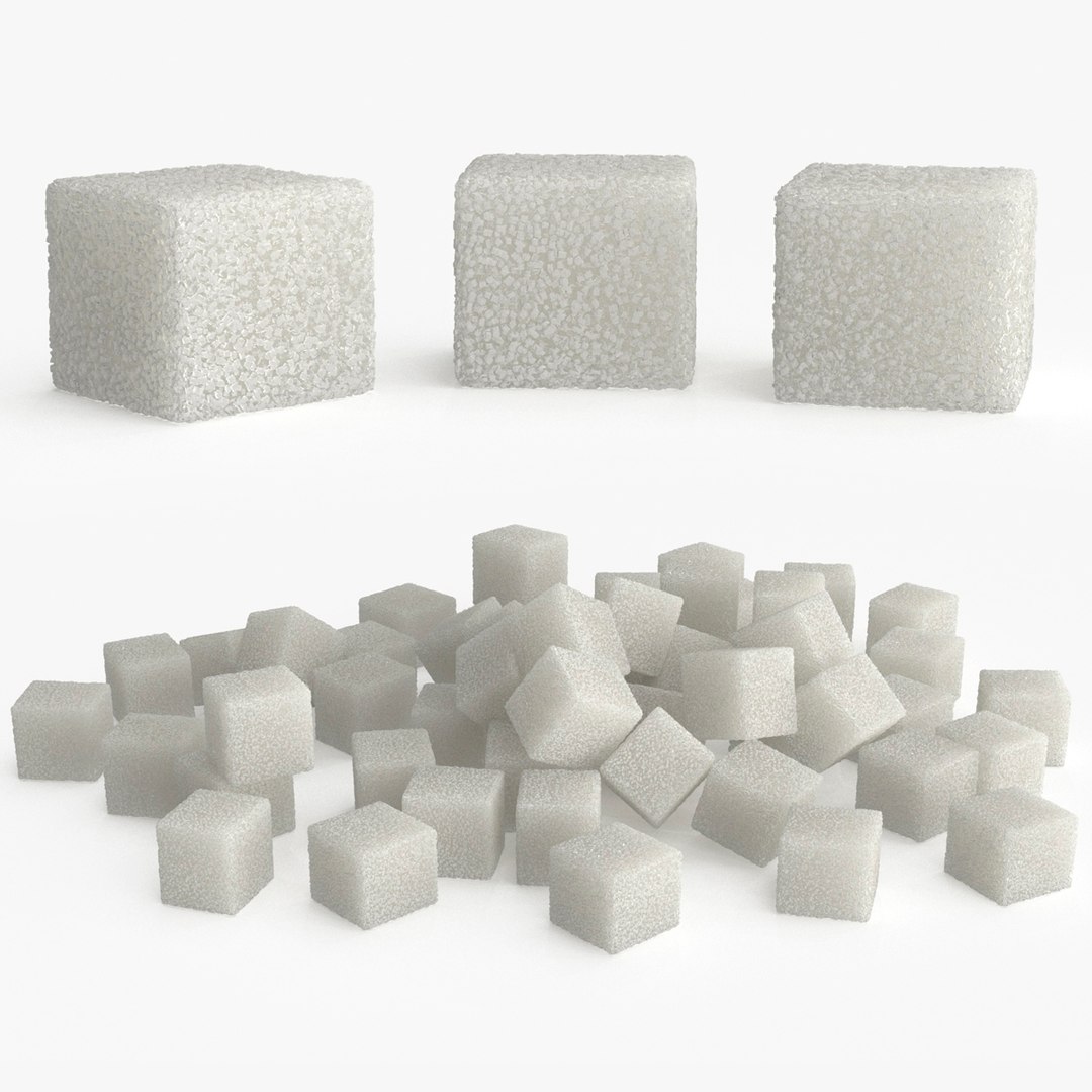 3D Pieces White Sugar Model - TurboSquid 1575006