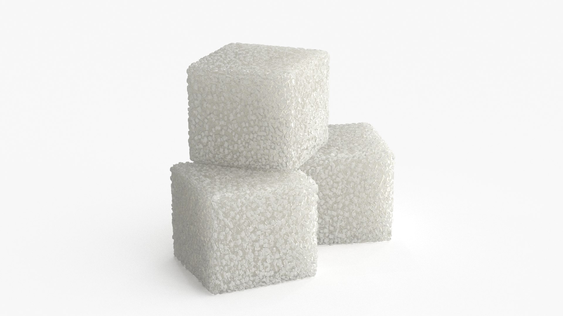 3D Pieces White Sugar Model - TurboSquid 1575006