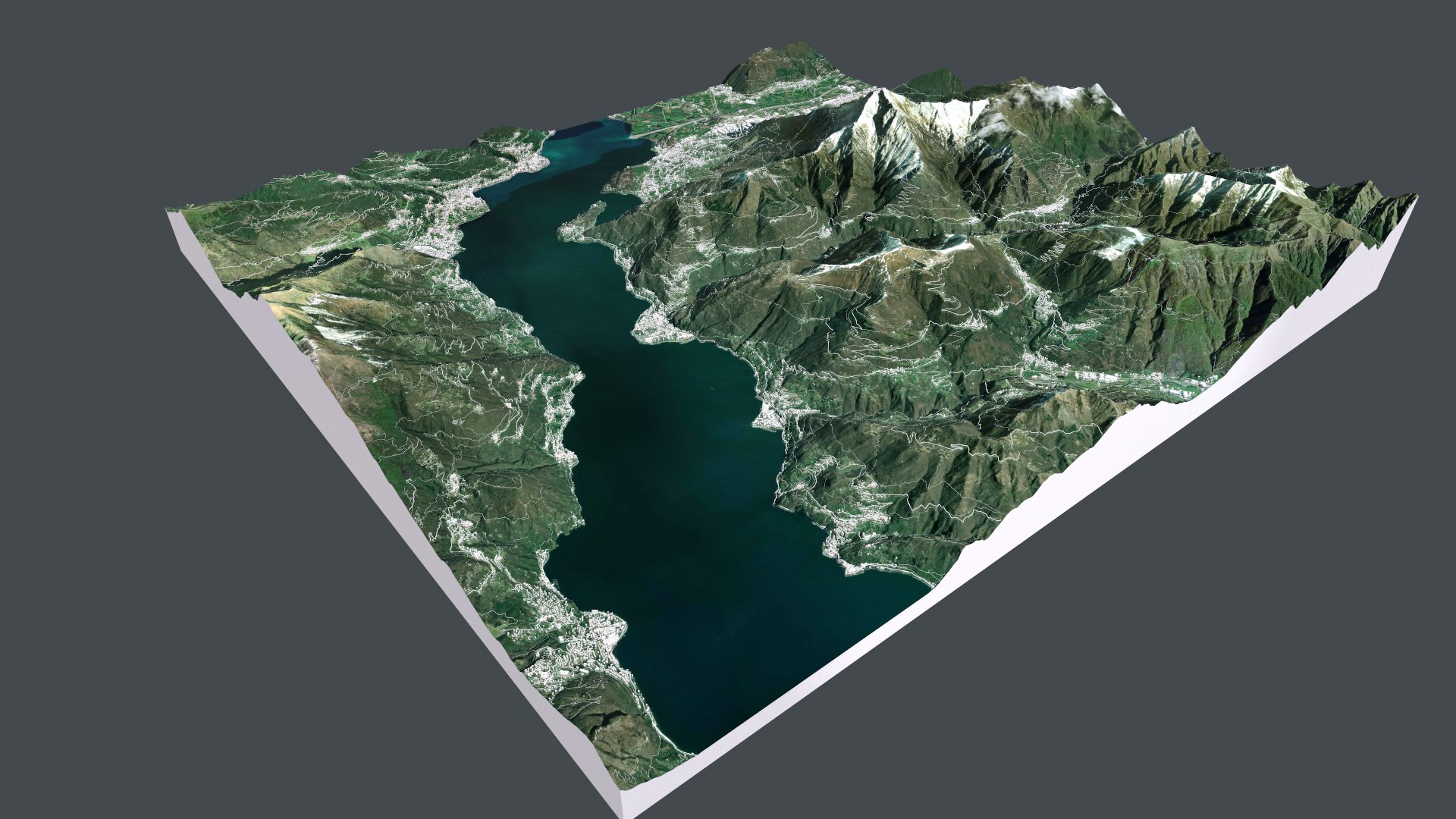 3D Mountain Landscape And City Colico Italy - TurboSquid 1933069