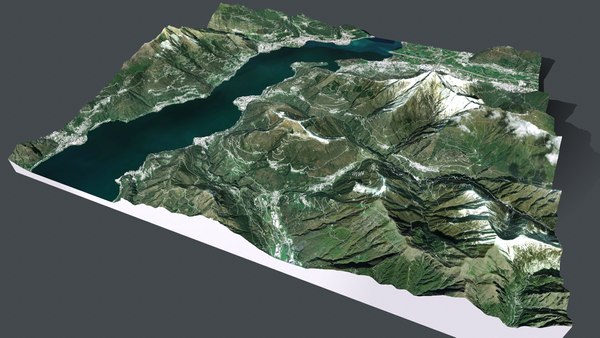 3D Mountain landscape and city Colico Italy - TurboSquid 1933069