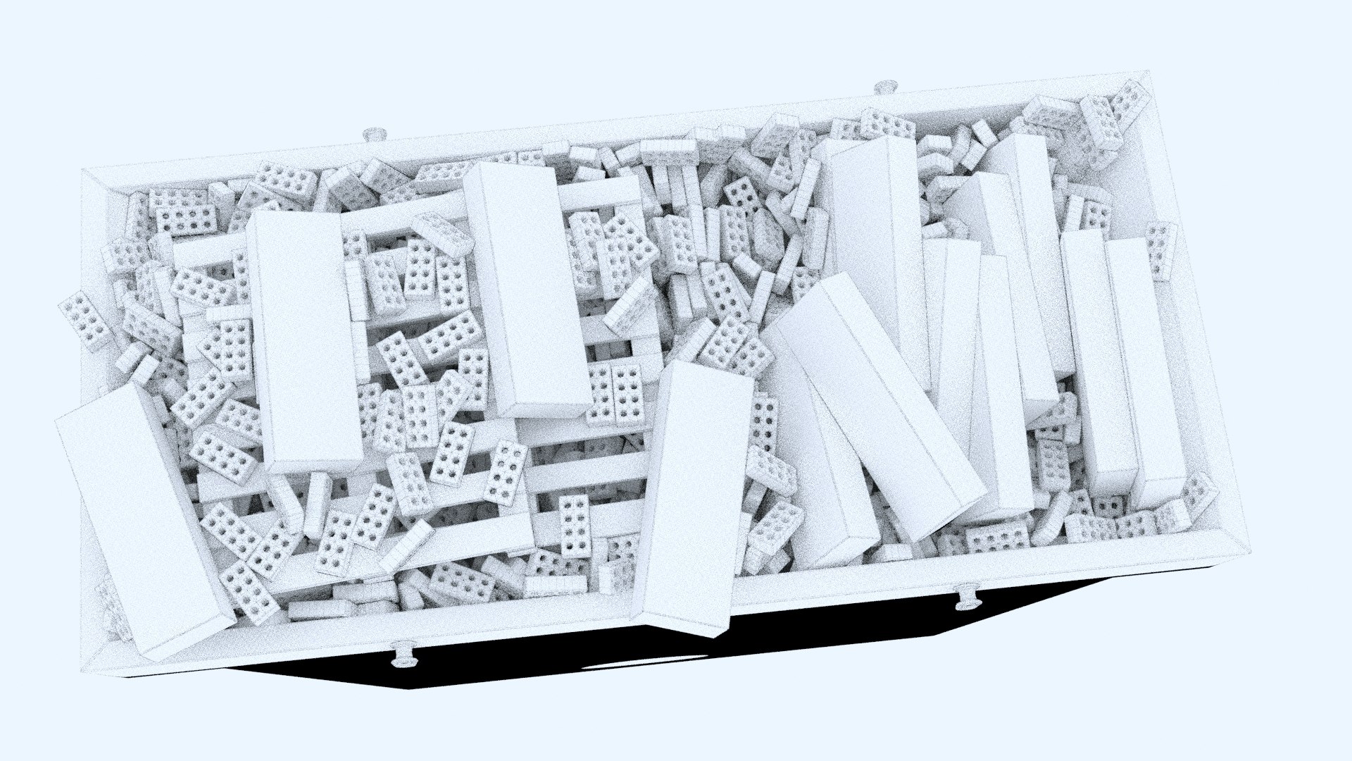 3D Industrial Container With Concrete Blocks And Bricks Model ...