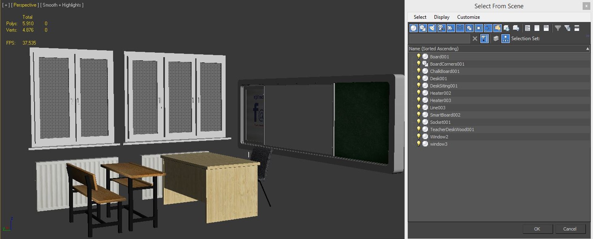 3d Model School Interior