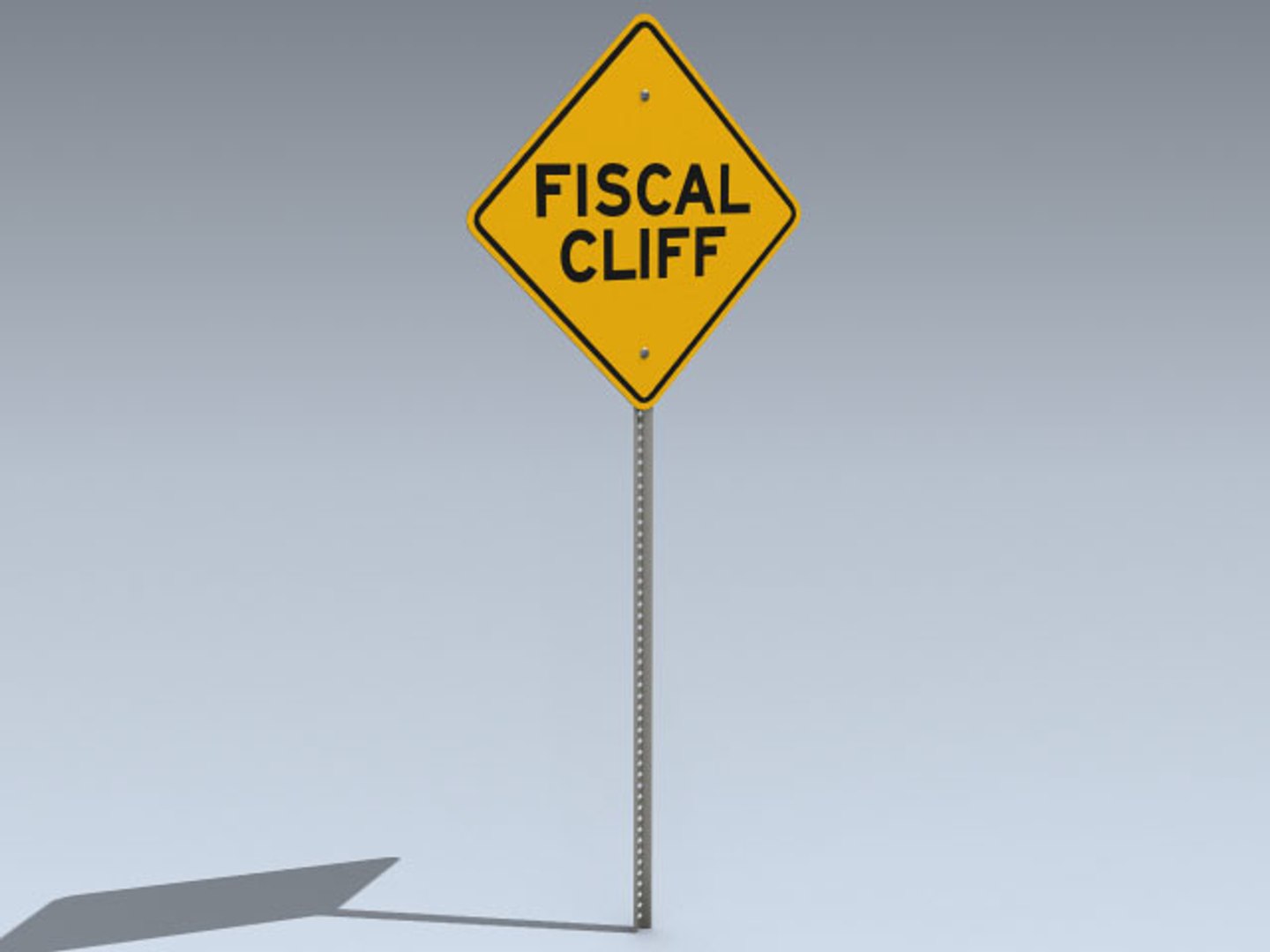 3d model road sign fiscal cliff